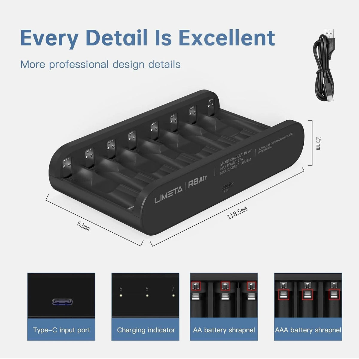 Limeta R8 Air Smart Charger (AA/AAA) – Totara Hobbies Limited